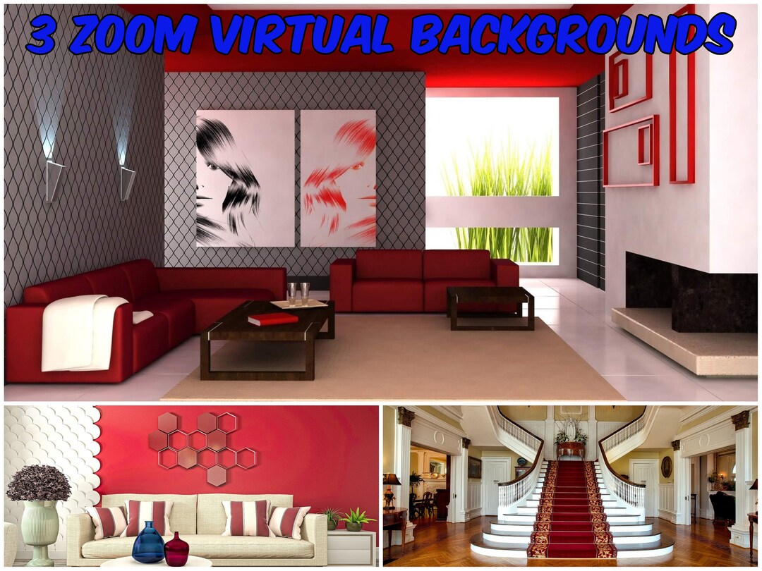 ZOOM VIRTUAL BACKGROUND for Online Meetings, 3 Digital Bundle ...