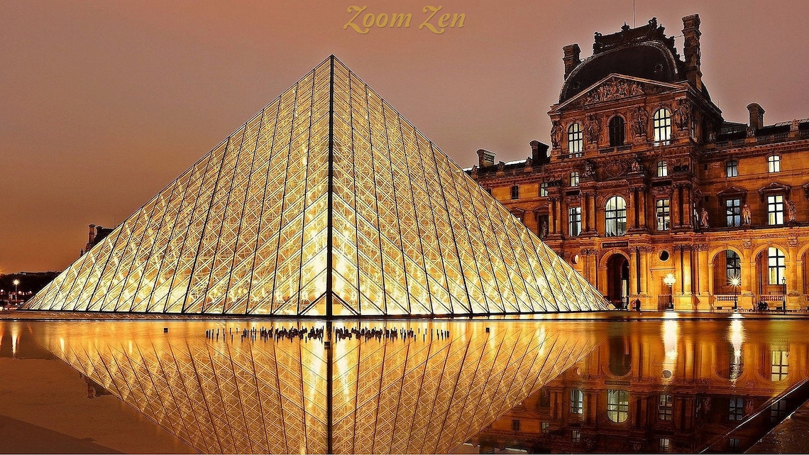 ZOOM VIRTUAL BACKGROUND the Louvre Paris, Professional Office Backdrop ...