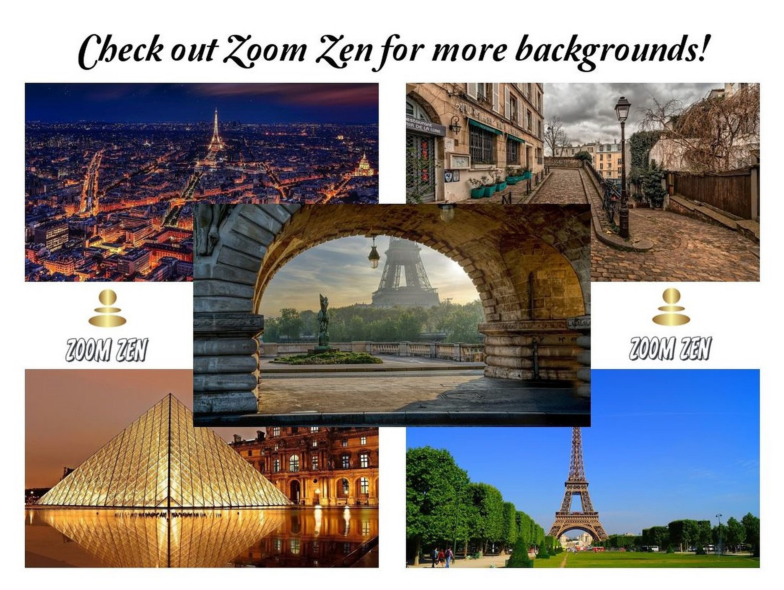 ZOOM VIRTUAL BACKGROUND the Louvre Paris, Professional Office Backdrop ...