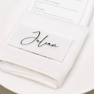 Modern and Minimal Acrylic Placecards | Clear Acrylic | Semicircle ...