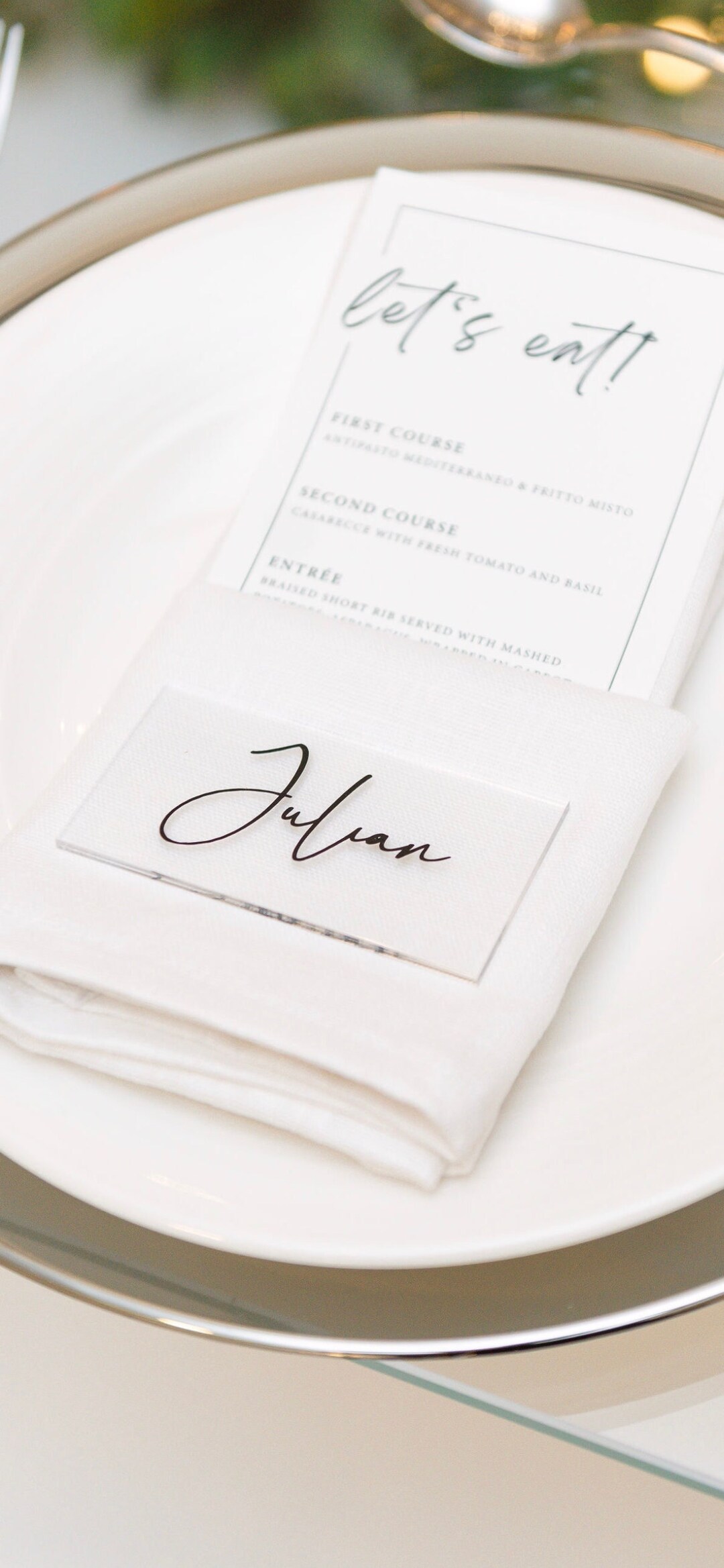 Modern and Minimal Acrylic Placecards Clear Acrylic Semicircle Round ...