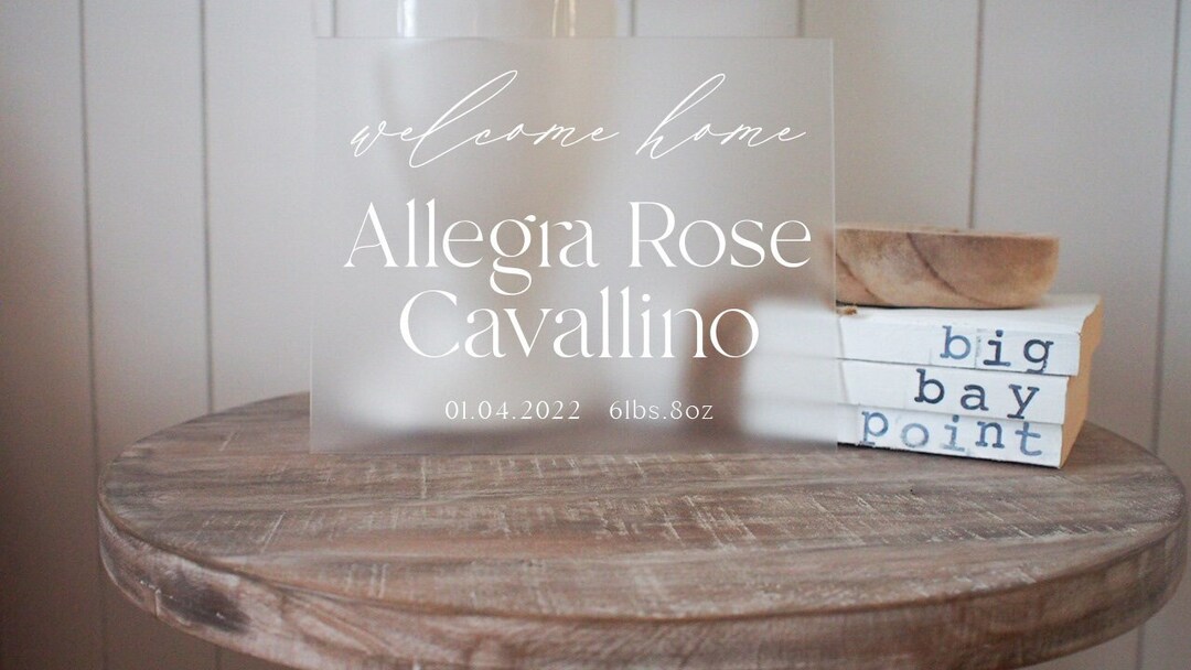 Baby Announcement Acrylic Sign | Welcome Home Baby Acrylic Sign ...