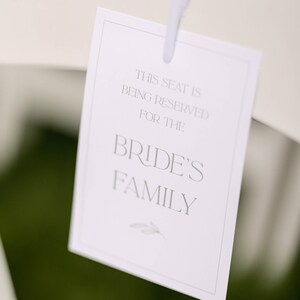 Reserved Seat Sign | Modern Wedding Seating Tag | Reserved Row ...