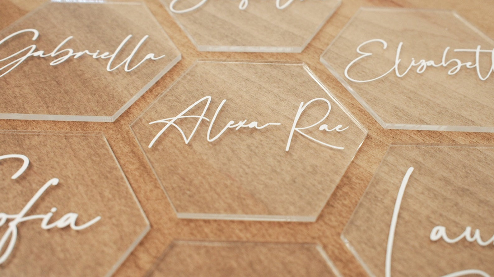 Modern and Minimal Acrylic Placecards | Clear Acrylic | Semicircle ...