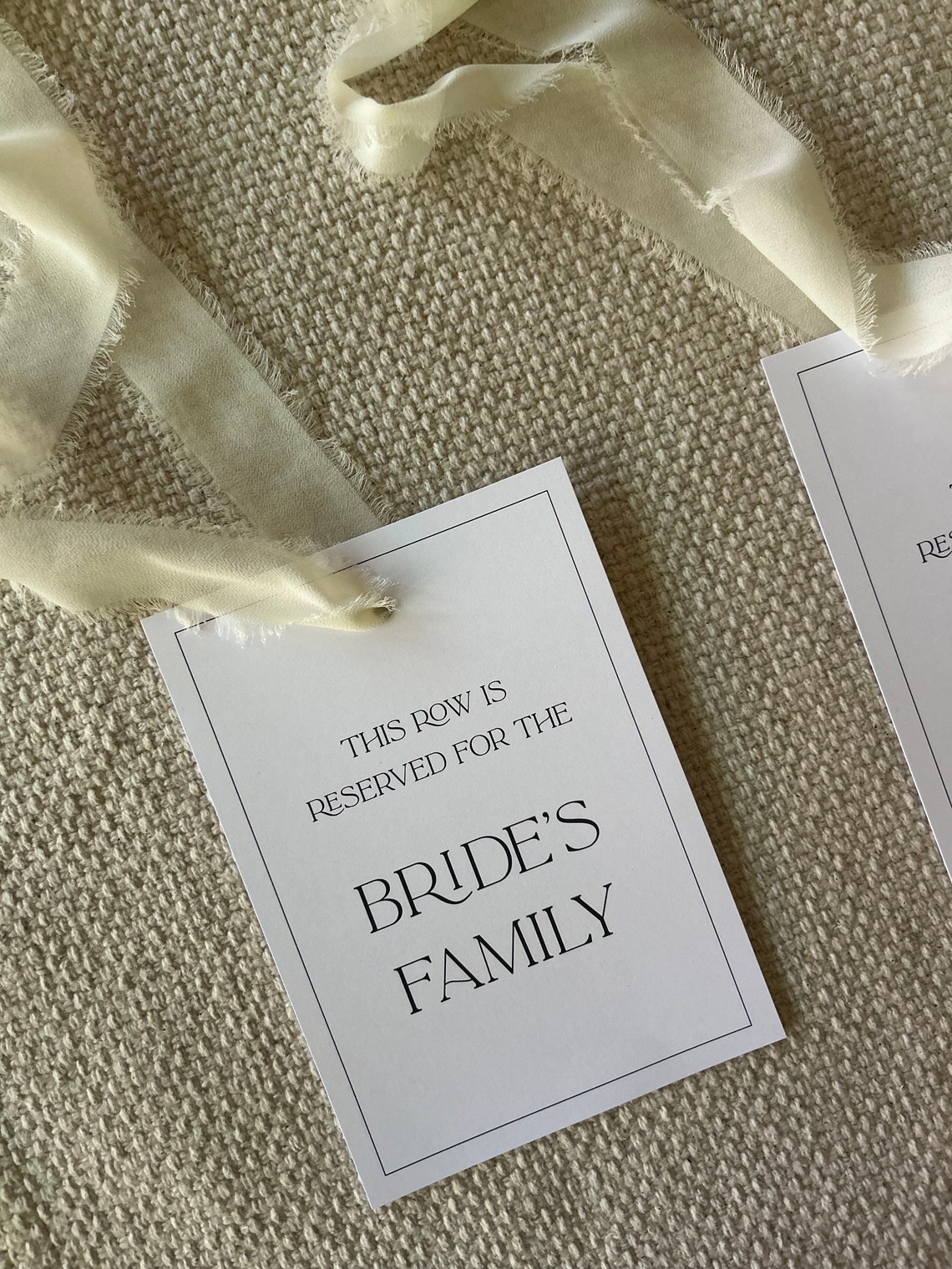 Reserved Seat Sign Modern Wedding Seating Tag Reserved Row Reserved ...