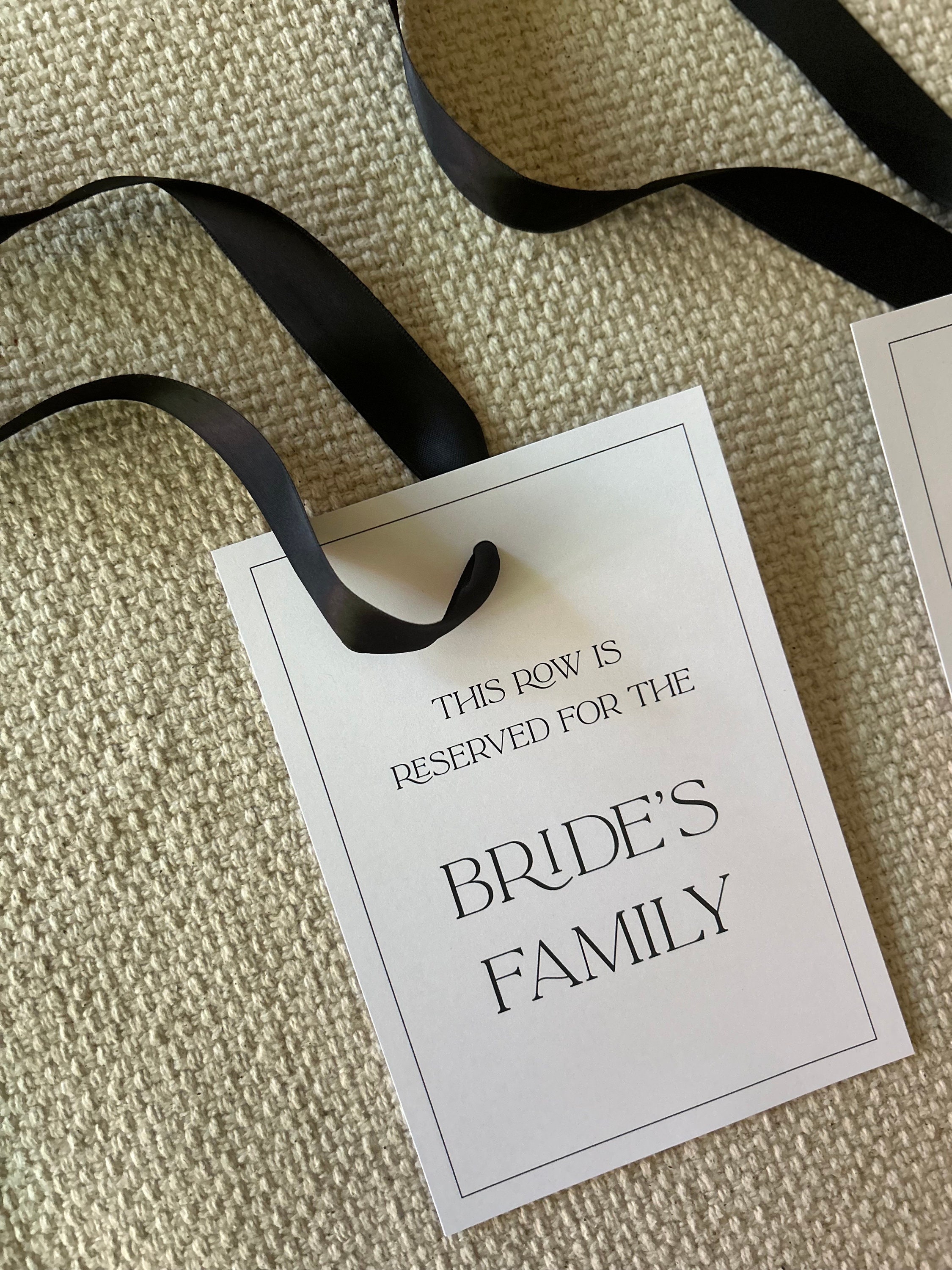 Reserved Seat Sign Modern Wedding Seating Tag Reserved Row Reserved ...