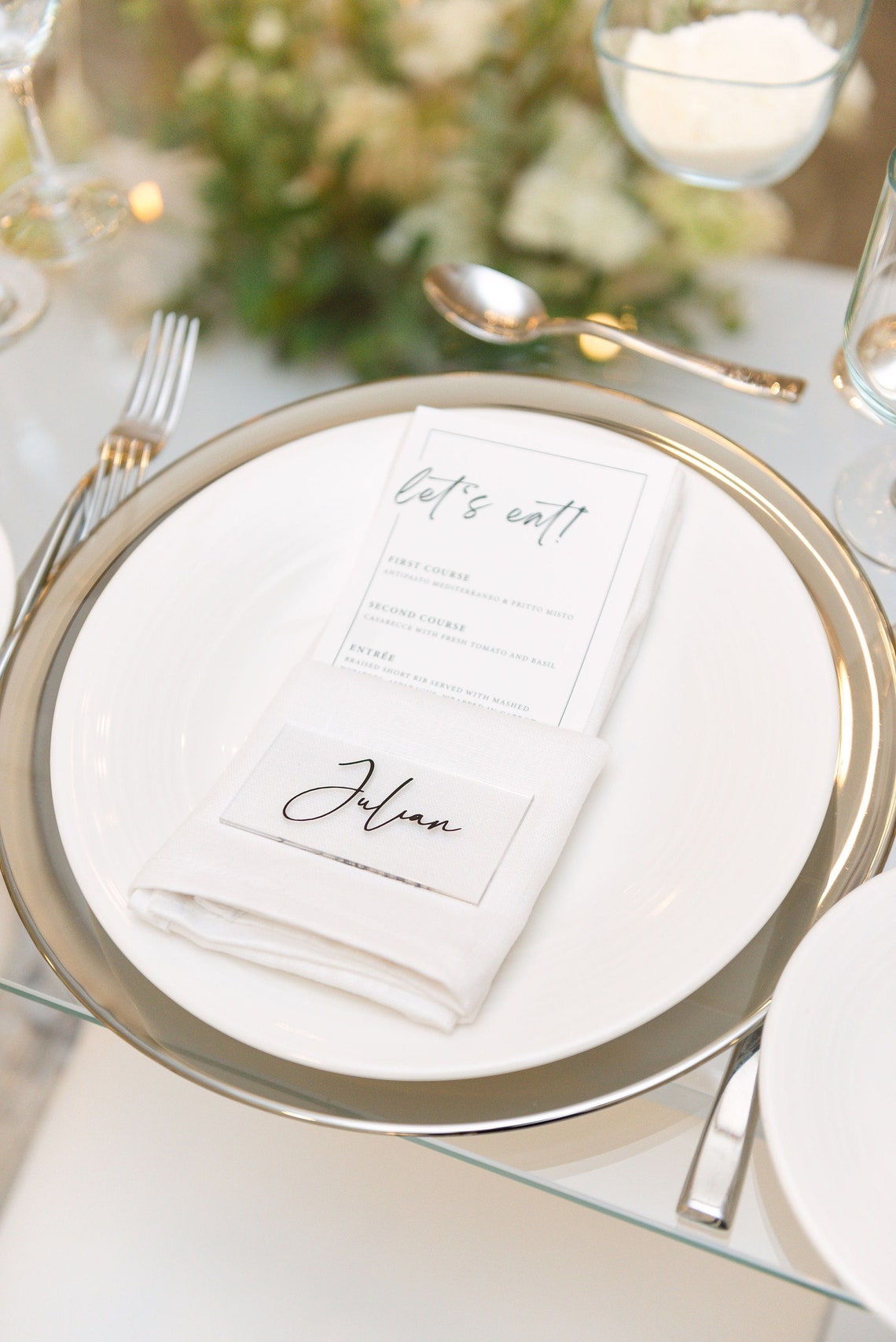Modern and Minimal Acrylic Placecards | Clear Acrylic | Semicircle ...