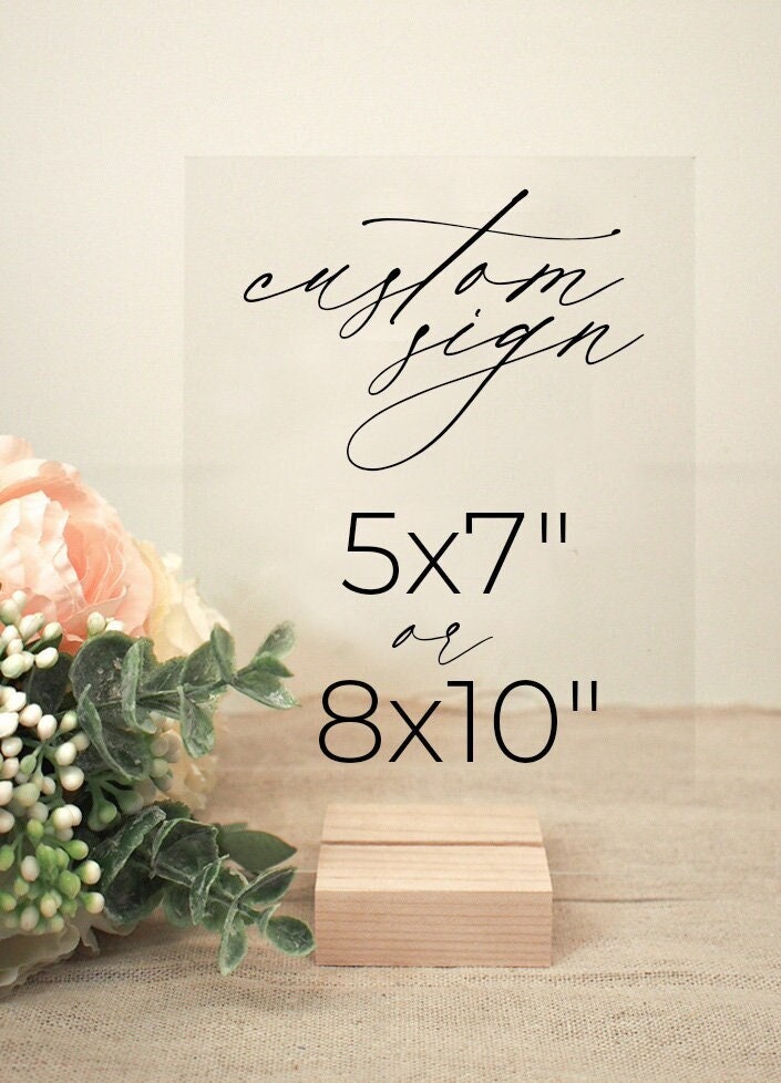 Custom 8x10 or 5x7 Acrylic Sign Clear or Frosted - Etsy