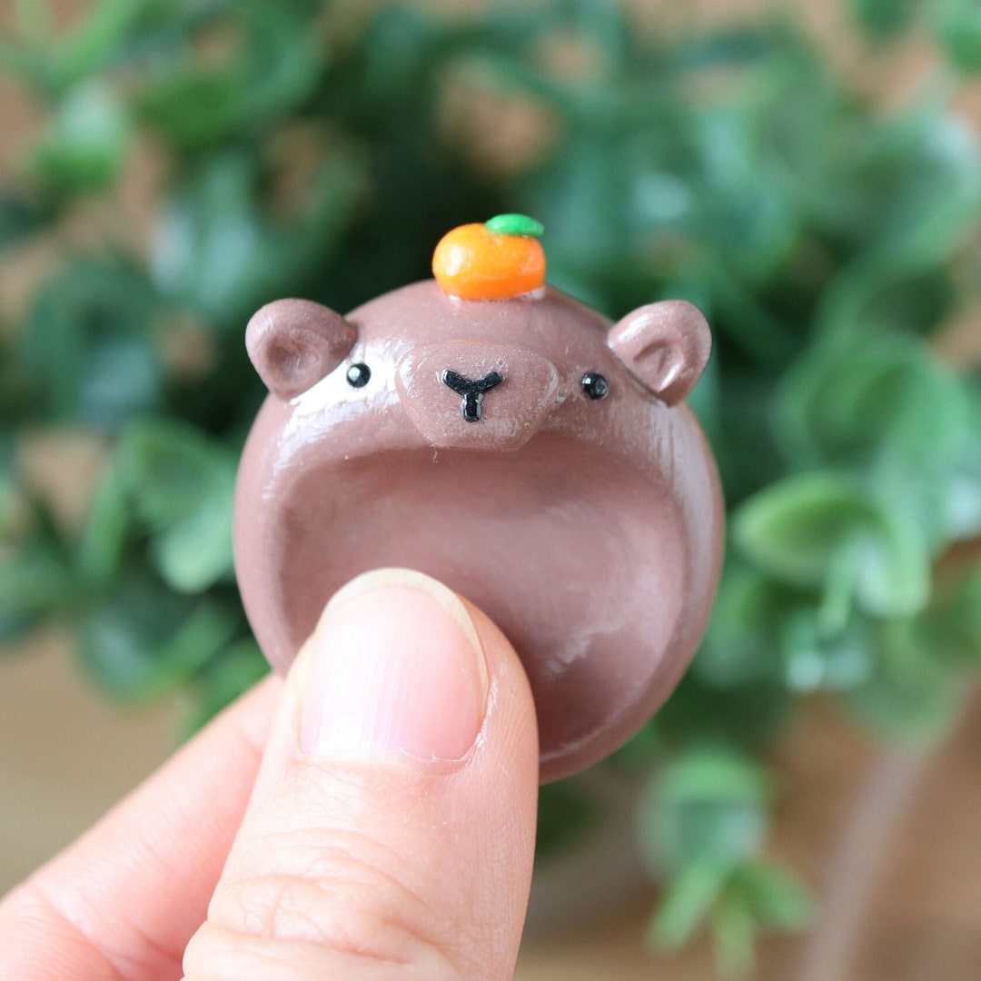 Cute Capybara Worry Stone Polymer Clay Gifts for Friends Anxiety Relief ...