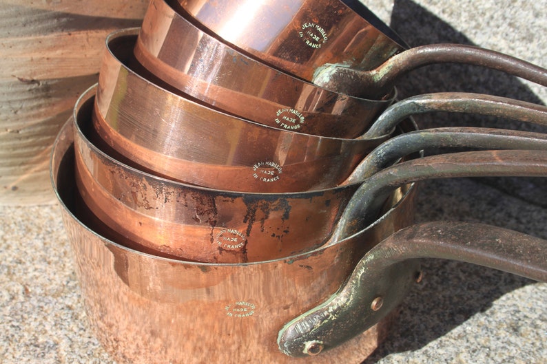 COPPER Cookware Set, Cast Iron Handles, ART De Cuisine FRANCE, French ...