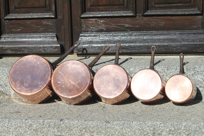 COPPER Cookware Set, Cast Iron Handles, ART De Cuisine FRANCE, French ...