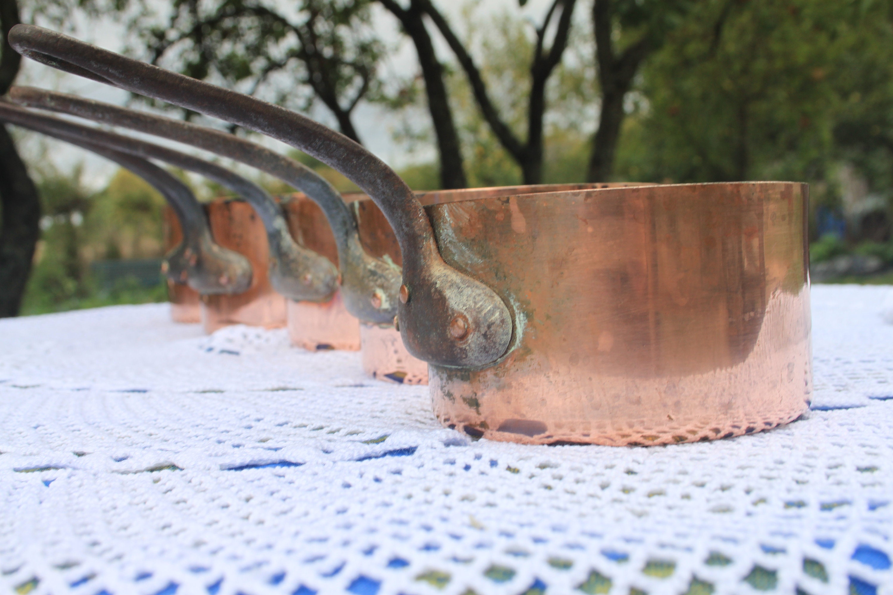 COPPER Cookware Set, Cast Iron Handles, ART De Cuisine FRANCE, French ...