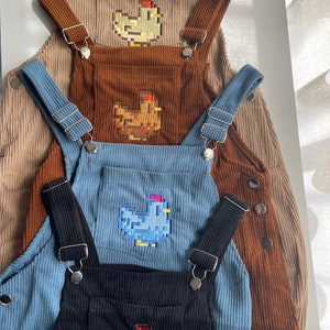 Embroidered Chicken Pinafore Dress: Stardew Valley Overalls - Etsy