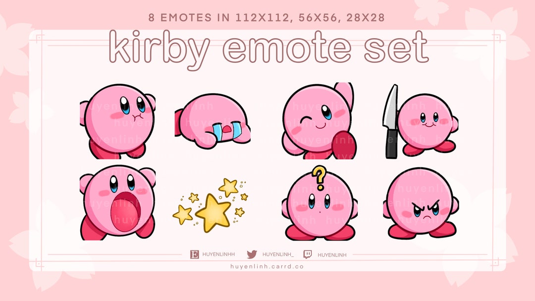 Kirby Emote Set for Twitch/discord - Etsy