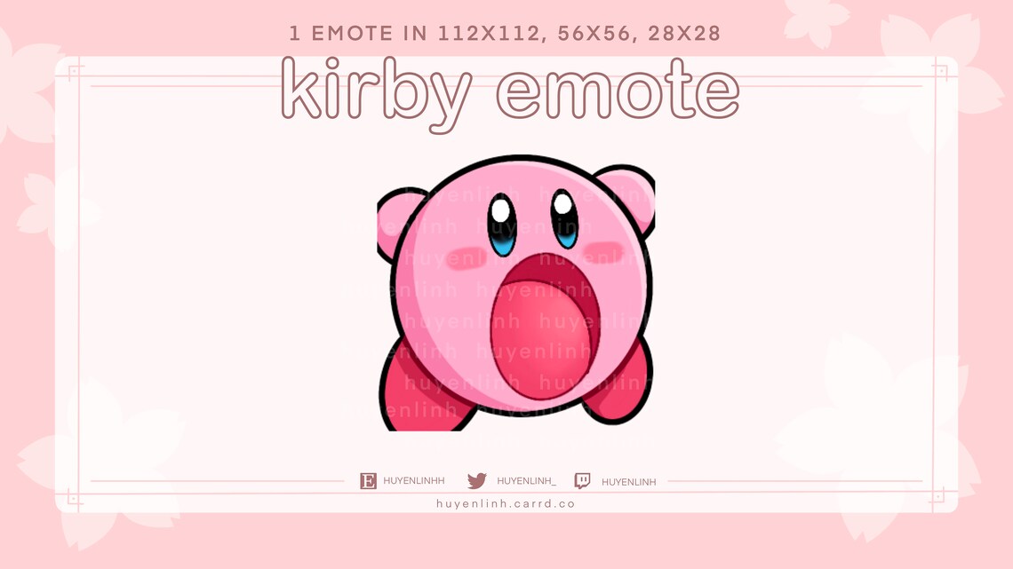 Kirby Open Emote for Twitch/discord - Etsy