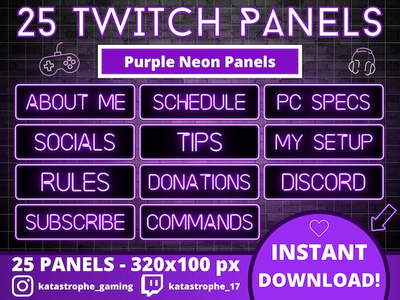 25x Twitch Purple Neon Sign Panels / Glowing / Streamer / - Etsy