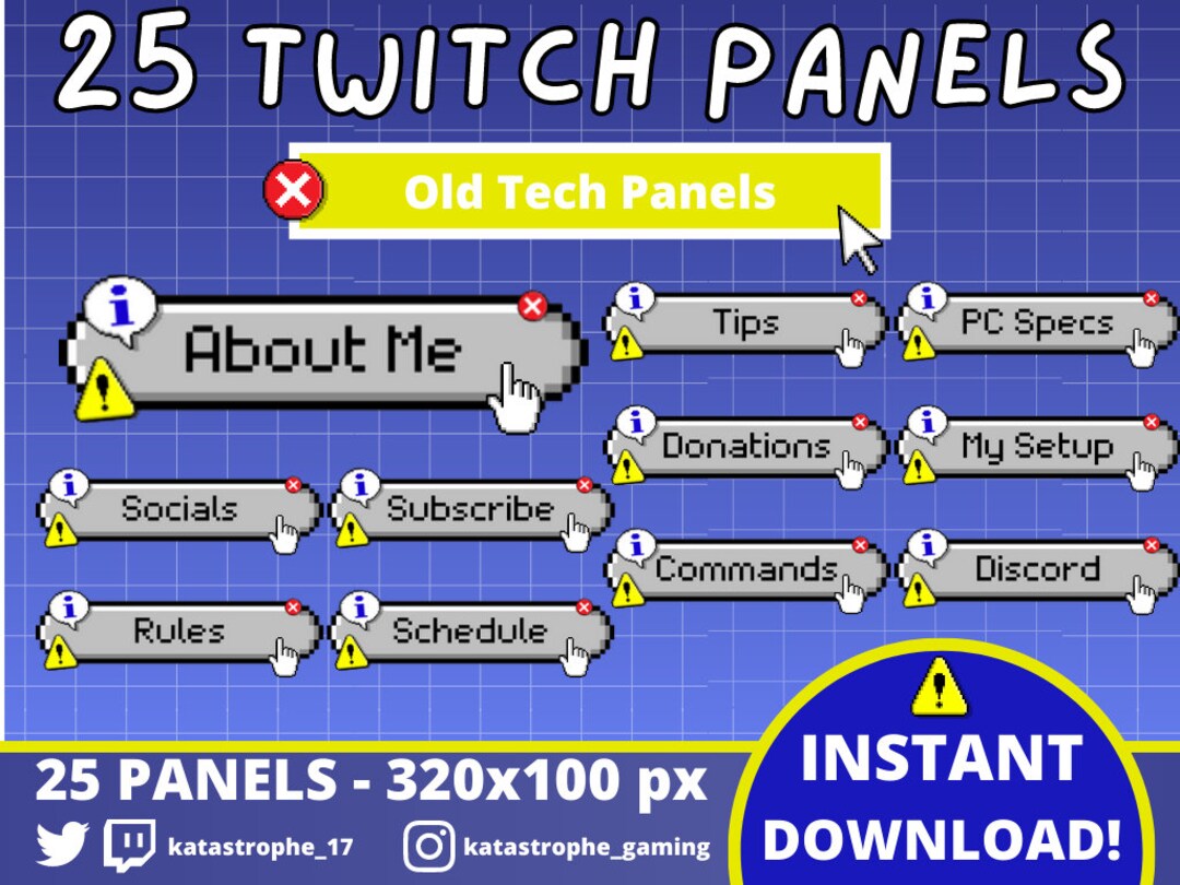 25x Twitch Old Tech Panels / Stream / Pixel / Retro / 8-bit - Etsy