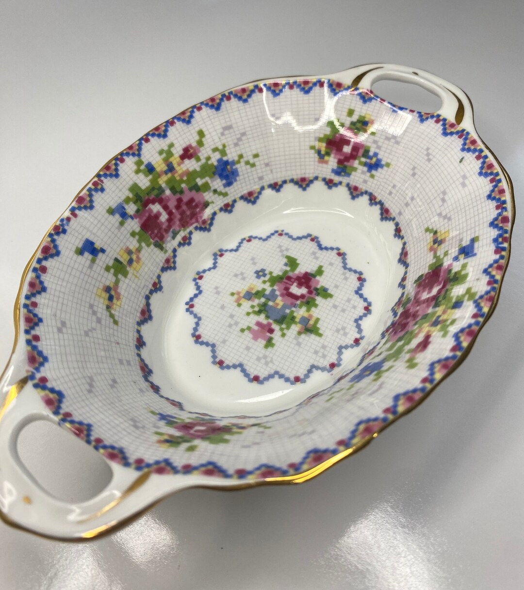 Royal Albert Petit Point Vintage Handled Dish for Jewelry, Serving ...