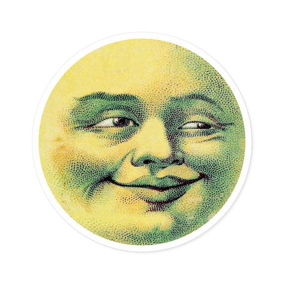 Antique Sun Round Sticker Vintage Celestial Sun Sticker Leo - Etsy
