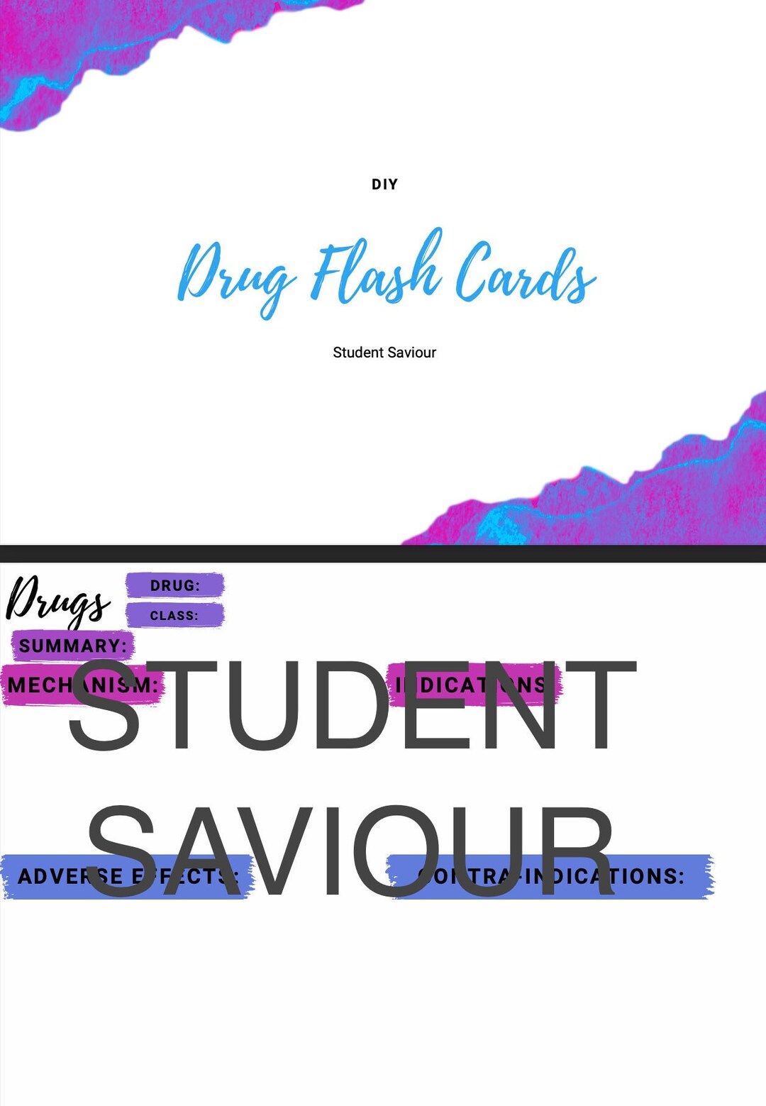 DIY Pharmacology Flash Cards - Etsy