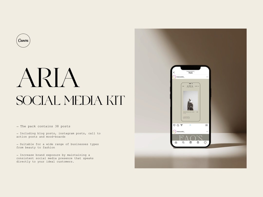 Aria Social Media Kit | Social Media Template | Small Business ...
