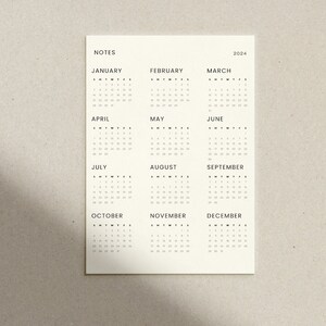 Printable Beige Notebook & 2024 Calendar Set | Daily, Monthly, Yearly ...