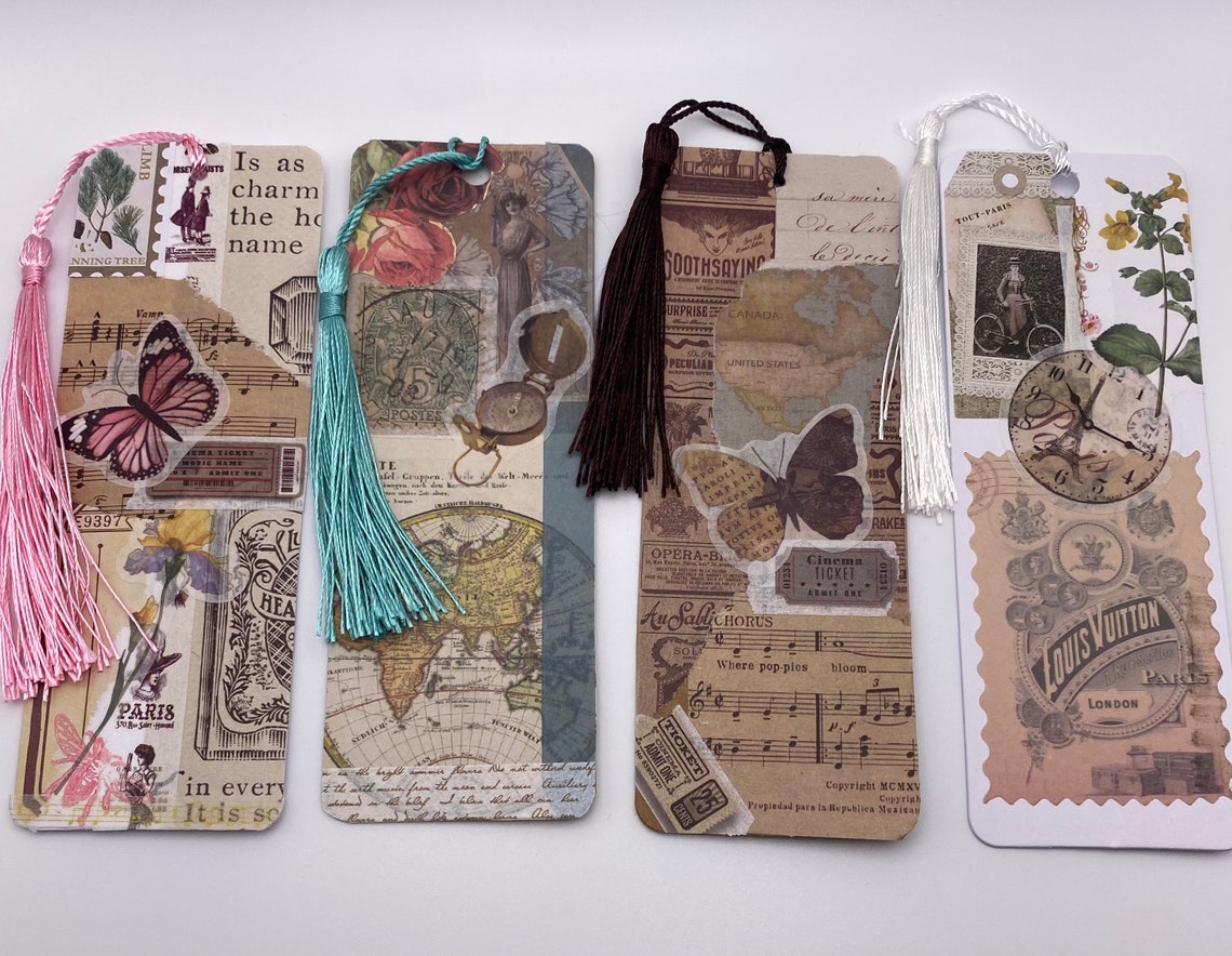 Vintage Style Bookmarks Card Stock Bookmarks Book - Etsy