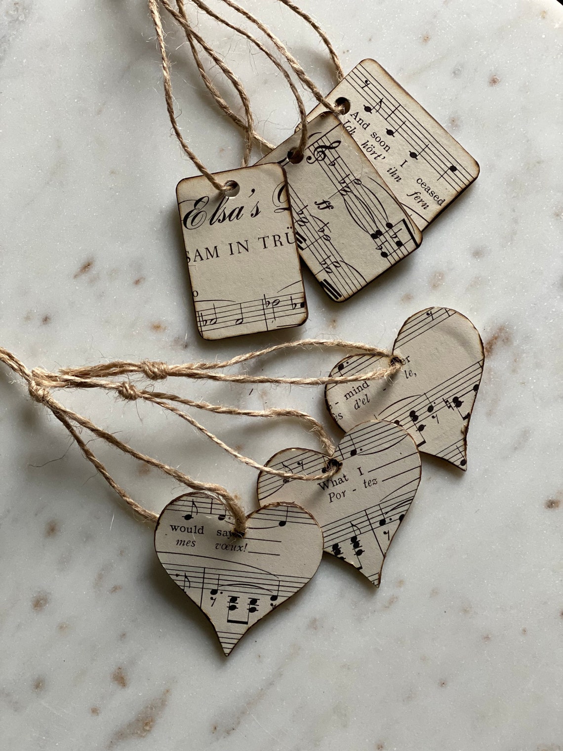 Vintage Sheet Music Gift Tags Wood Tags Reusable - Etsy