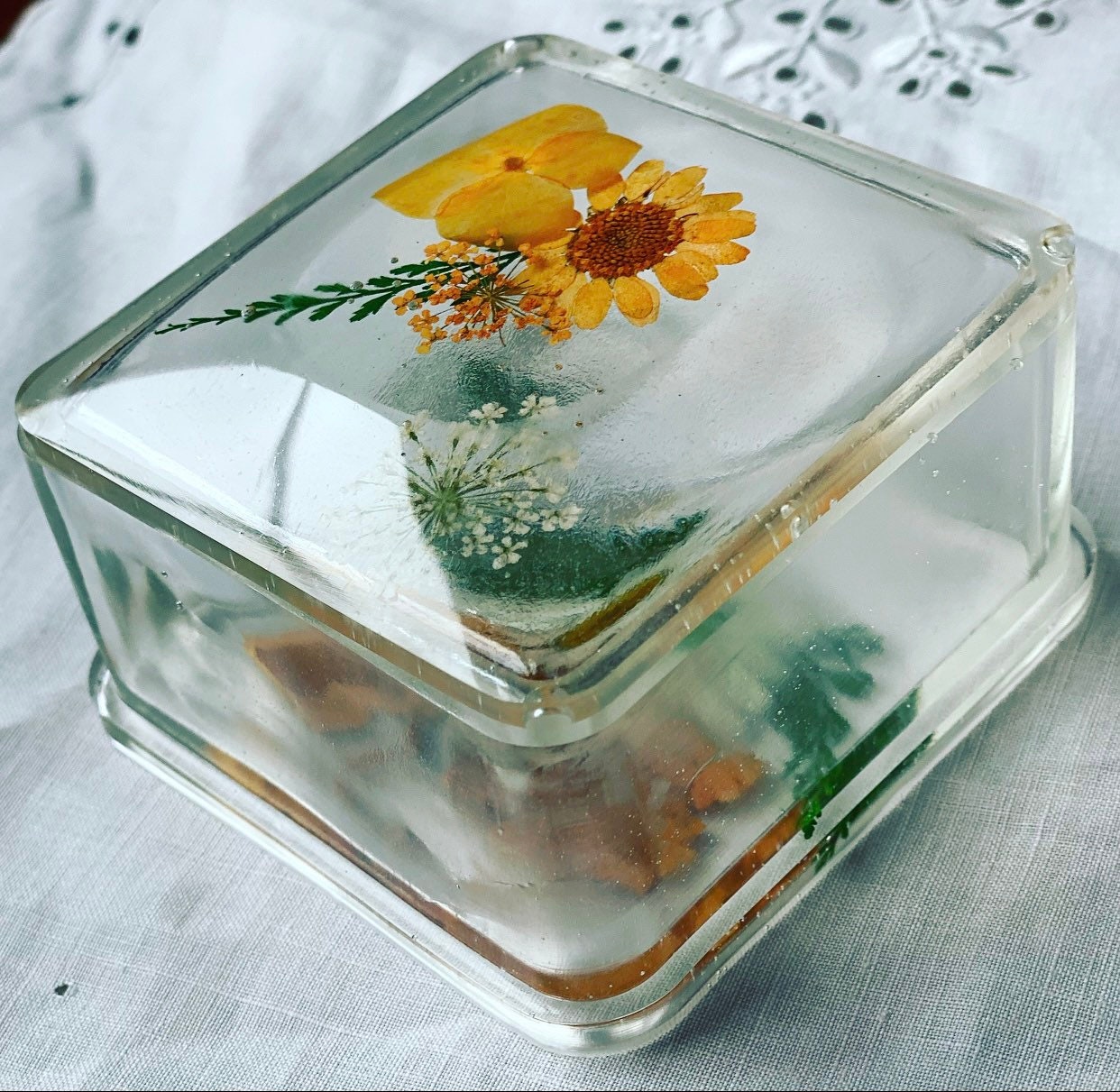 Real Flowers Pressed Flower Box Lidded Jewelry Box - Etsy