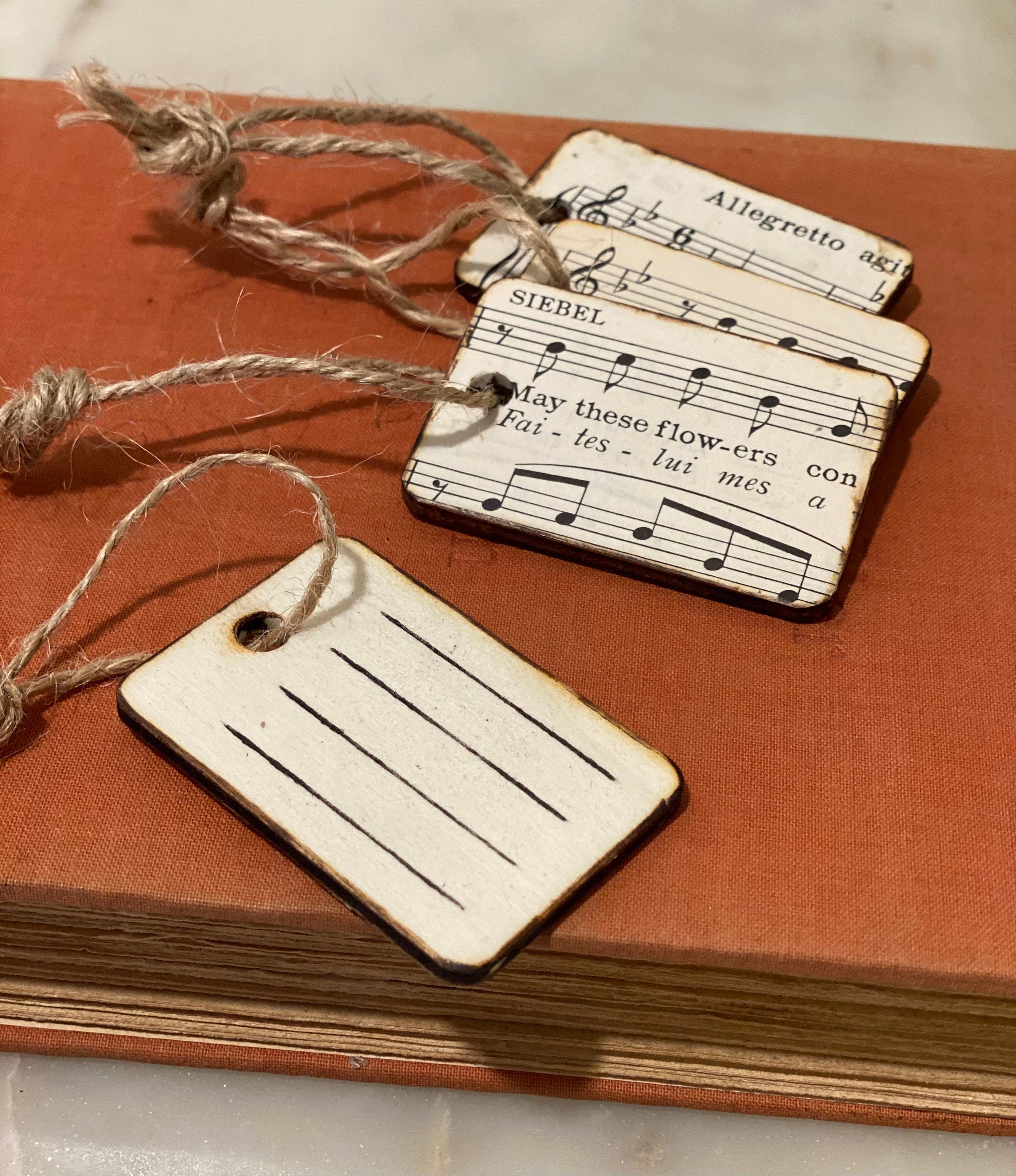 Vintage Sheet Music Gift Tags Wood Tags Reusable - Etsy