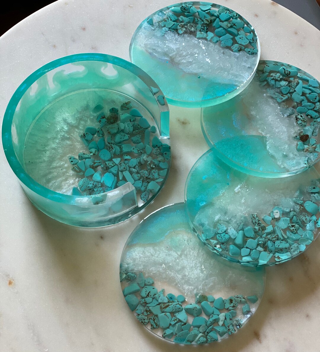 Crystal | Quartz | Semi Precious Stone | Resin | Coasters | Coaster Set ...