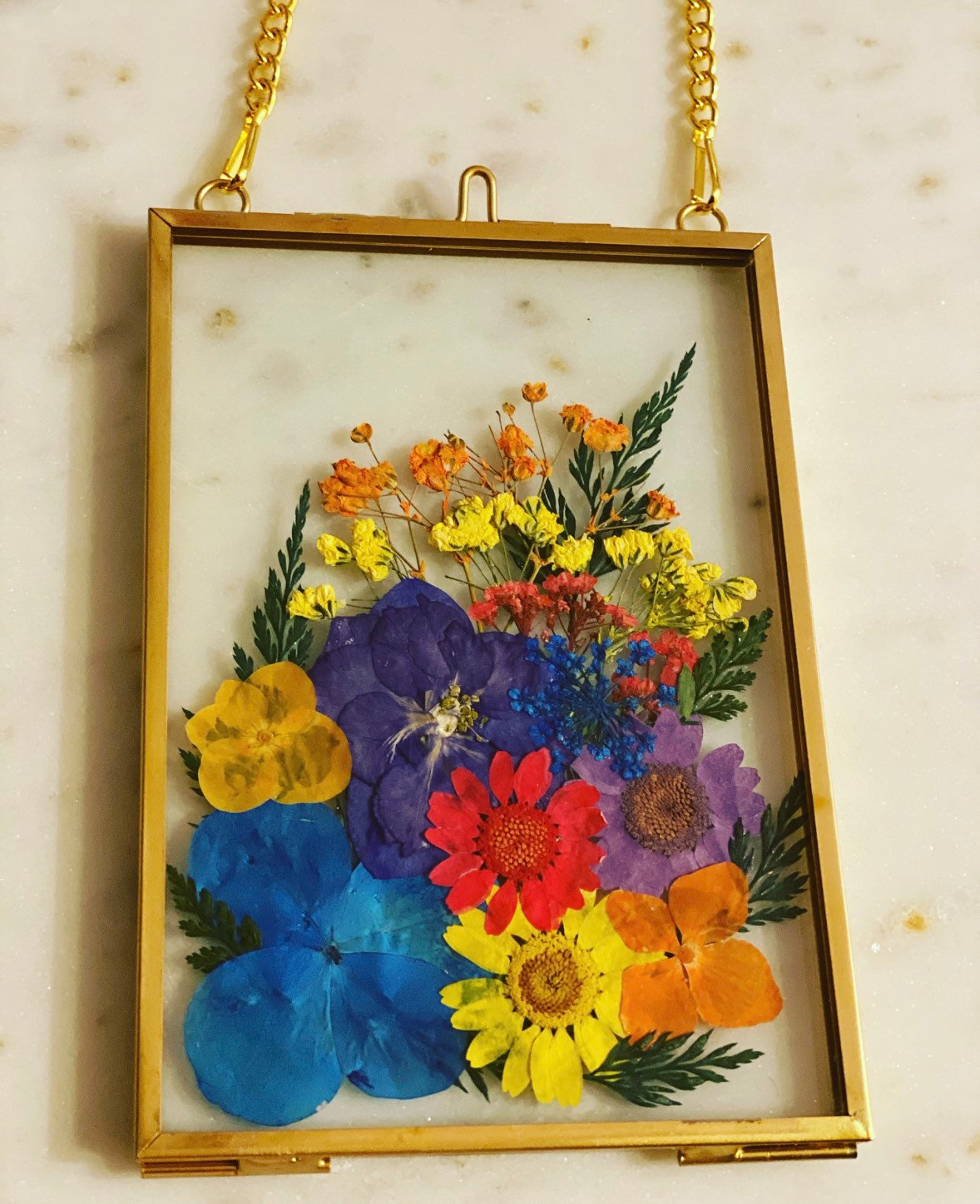 Pressed Flower Flower Wall Decor Hanging Frame Flower - Etsy