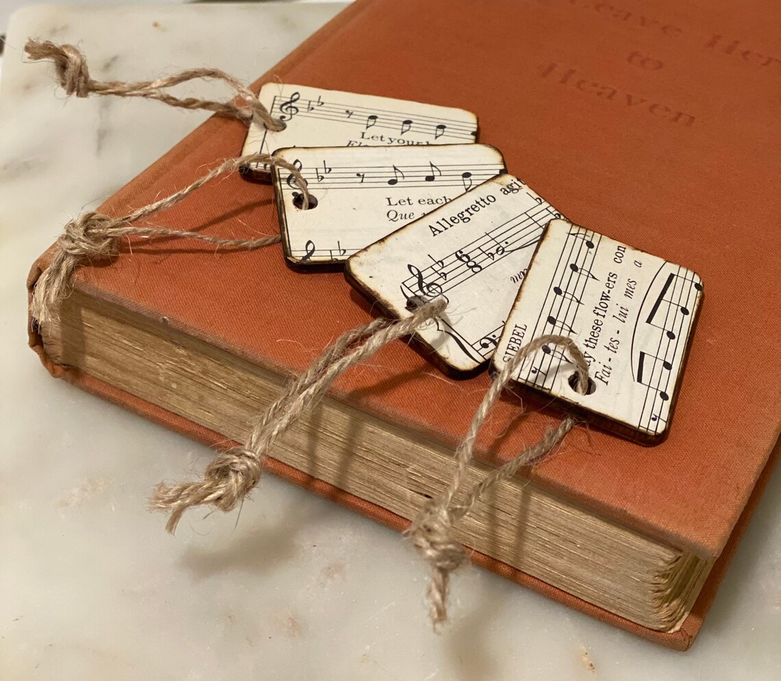 Vintage Sheet Music Gift Tags Wood Tags Reusable - Etsy