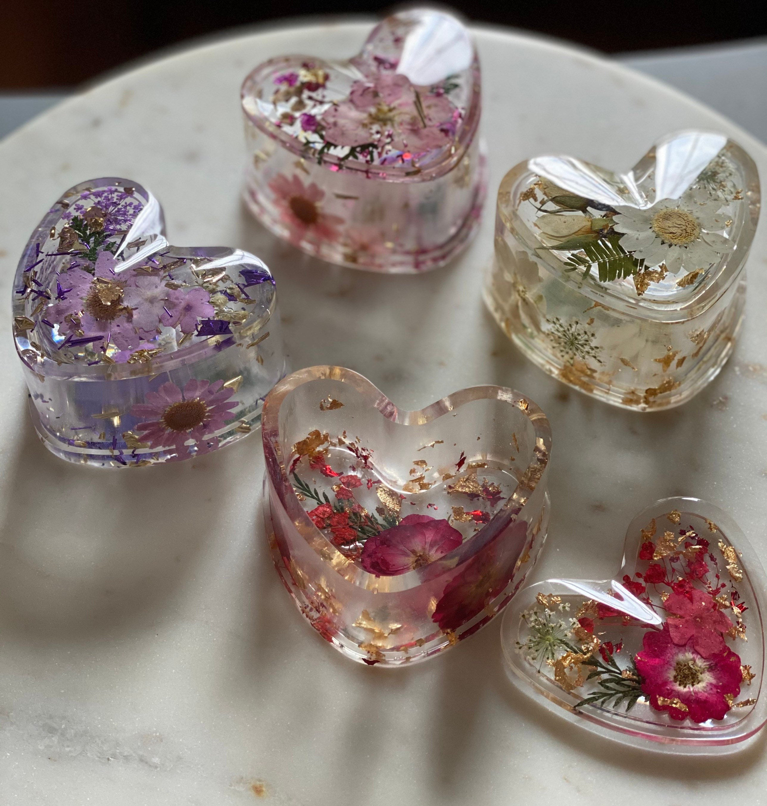 Glitzy Flower Box | Pressed Flower Art | Boxes | Embellished |jewelry ...