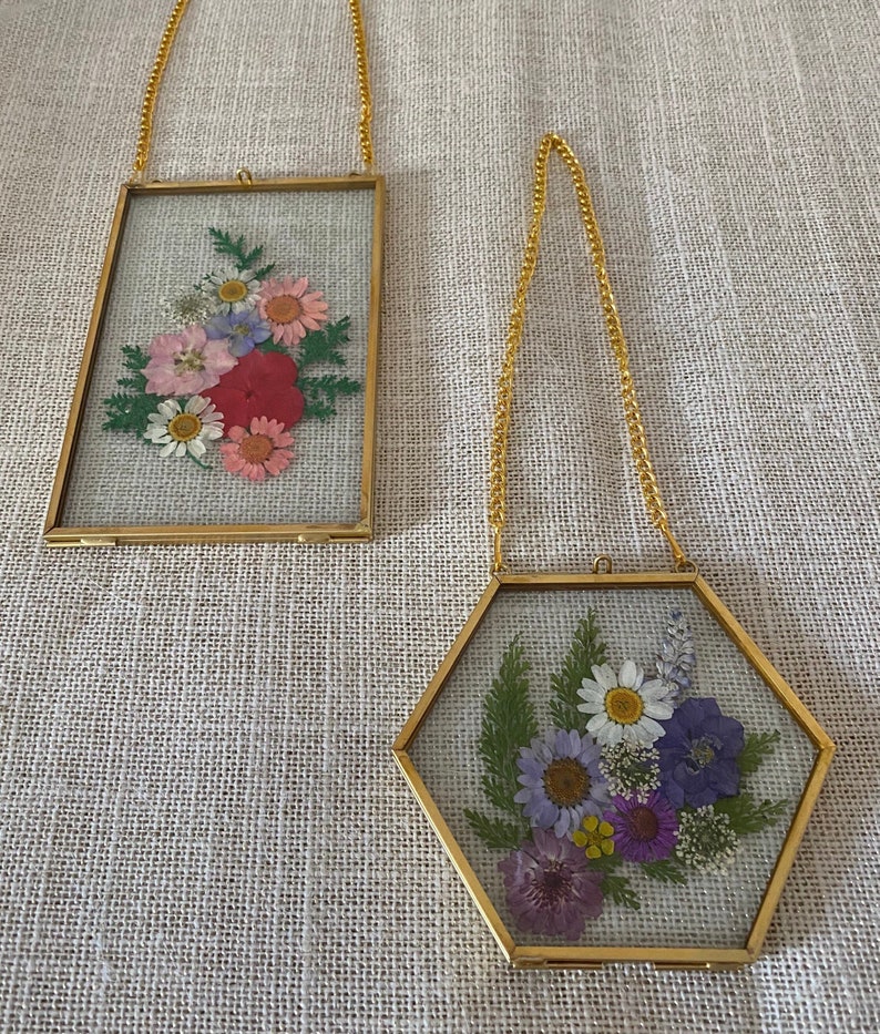Pressed Flower Flower Wall Decor Hanging Frame Flower - Etsy