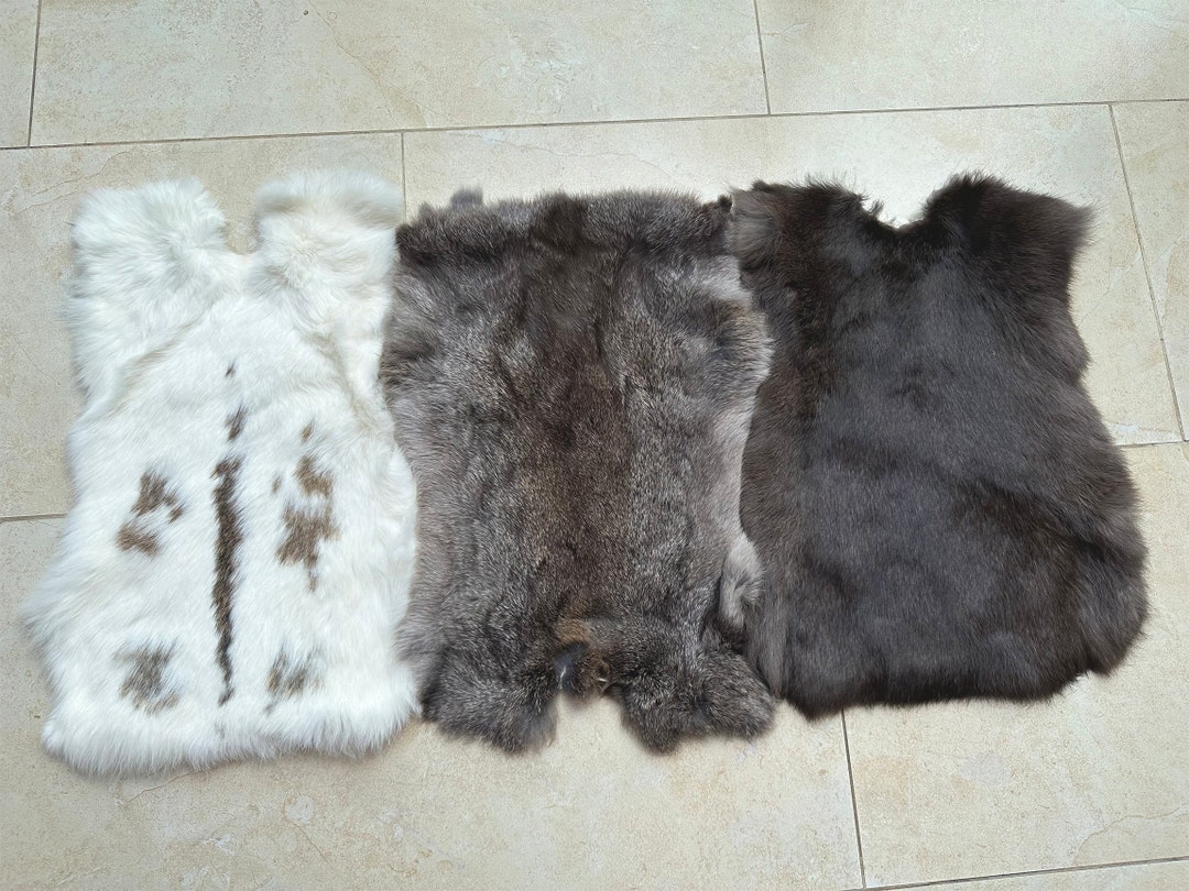 Natural Rabbit Fur Pelt: Craft Grade Animal Skin (40x30cm) - Etsy