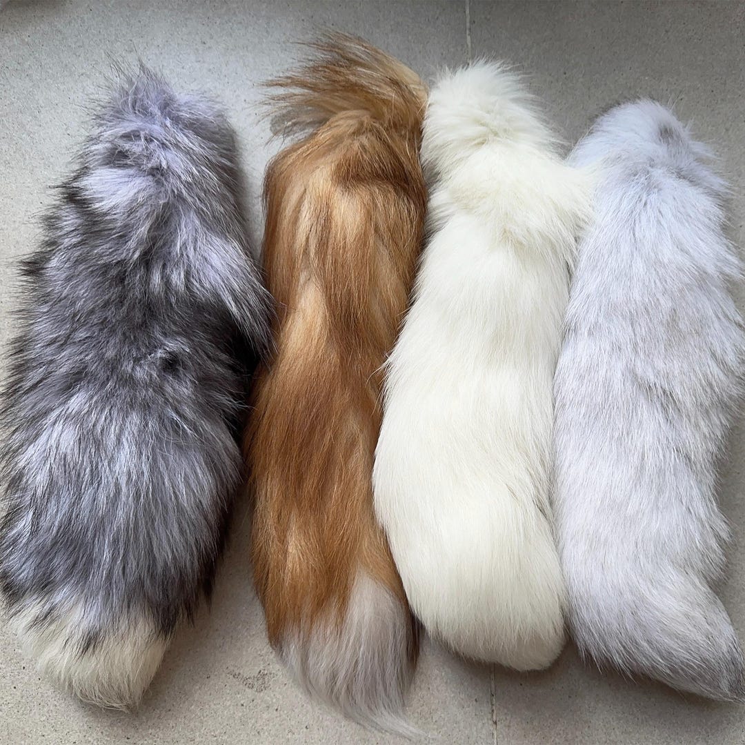 Full Foxtail: Tanned Fur Craft Supply, Dog/cat Toy (12-18") - Etsy