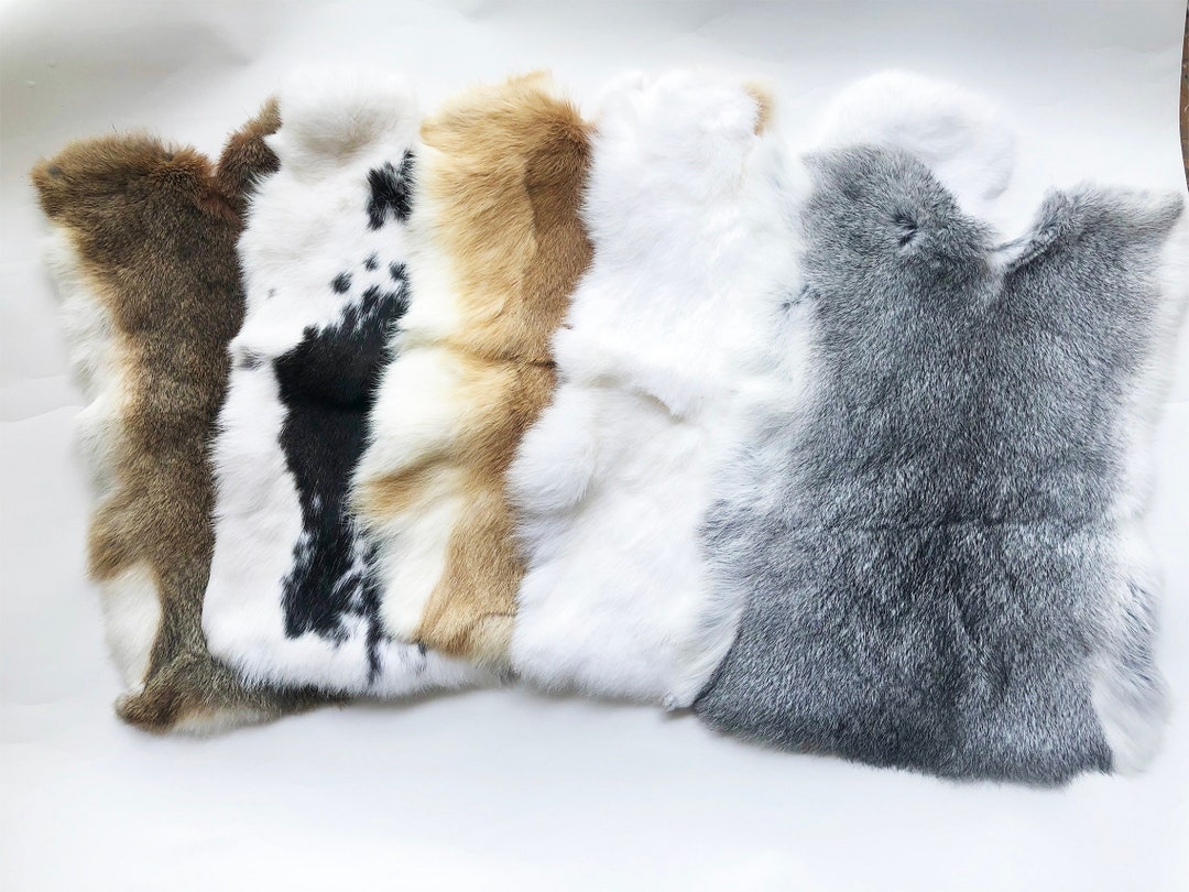 5 Natural Rabbit Fur Pelts: Soft Craft Grade Hides (40x30cm) - Etsy