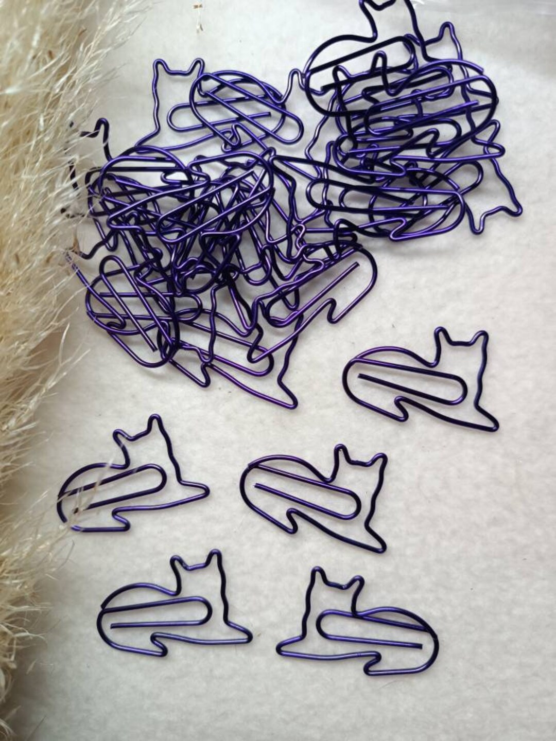 Paper Clip Cat 5pcs Budget Planner Office Purple Clips - Etsy