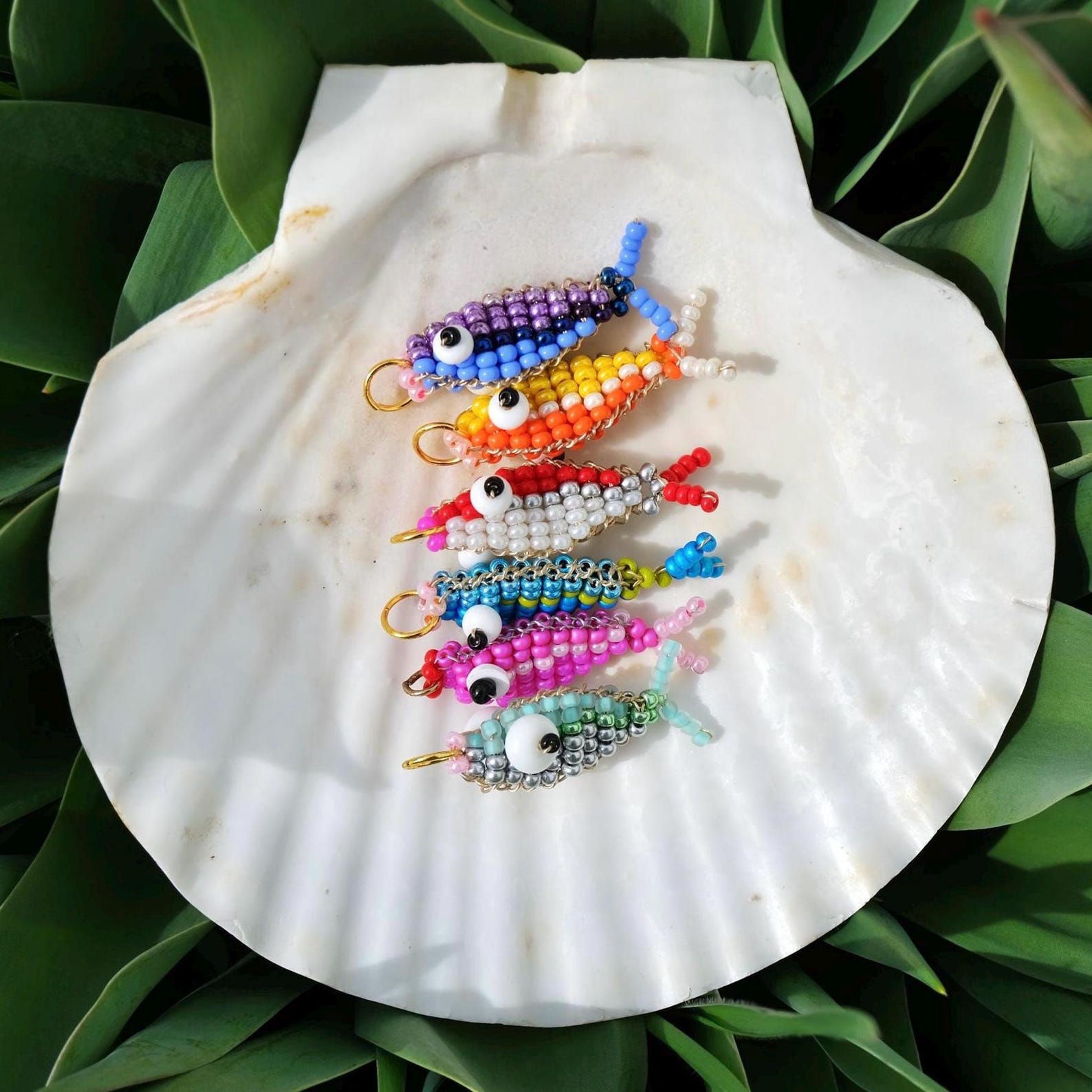 Handbeaded Fish Charm - Fish Charm, Bag Charms, Charms, Keychain - Etsy