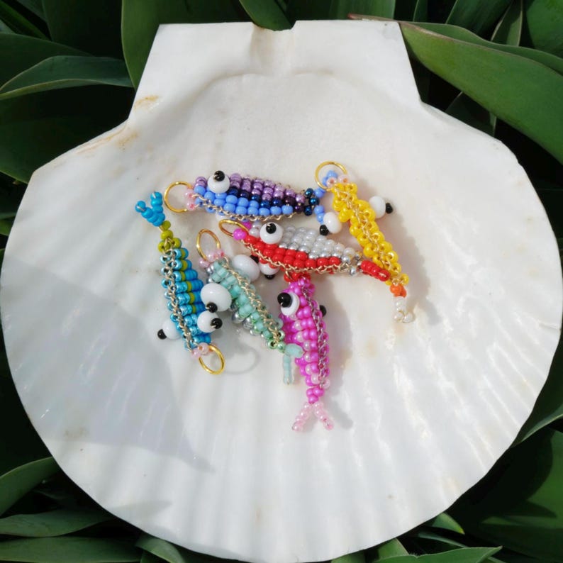 Handbeaded Fish Charm - Fish Charm, Bag Charms, Charms, Keychain - Etsy