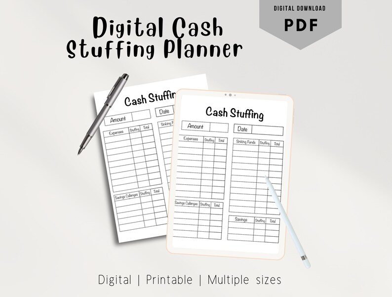 Cash Stuffing Worksheet PDF Letter/a5/a6 Paycheck Budget - Etsy
