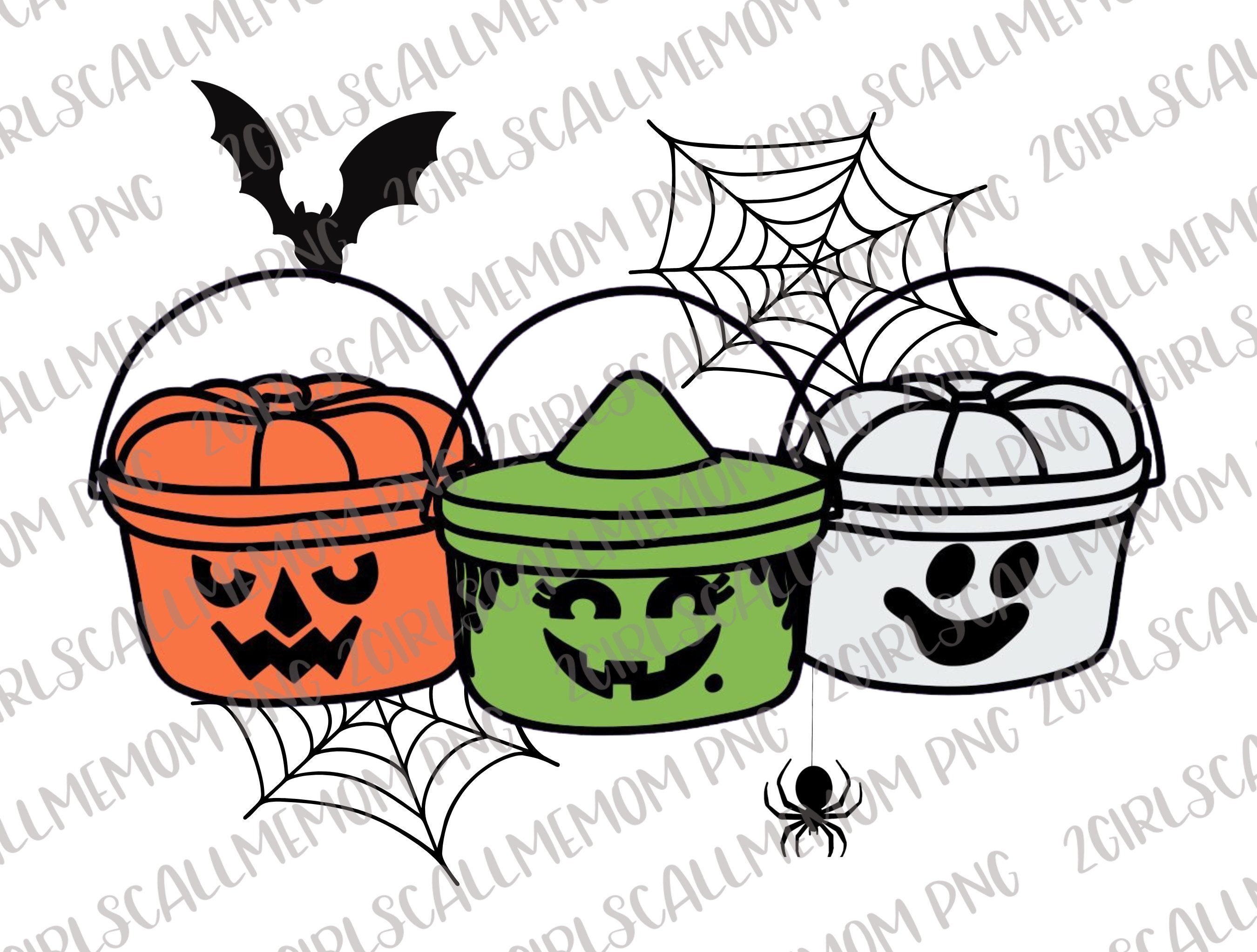 Boo Buckets | Retro | Pumpkin Pail PNG PDF | Halloween Vintage | Happy ...
