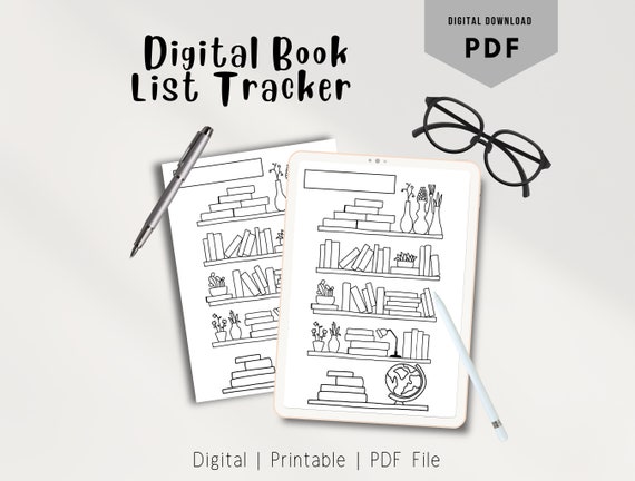 Book Tracker Printable Pdf Bookshelf Reading Log Books - Etsy