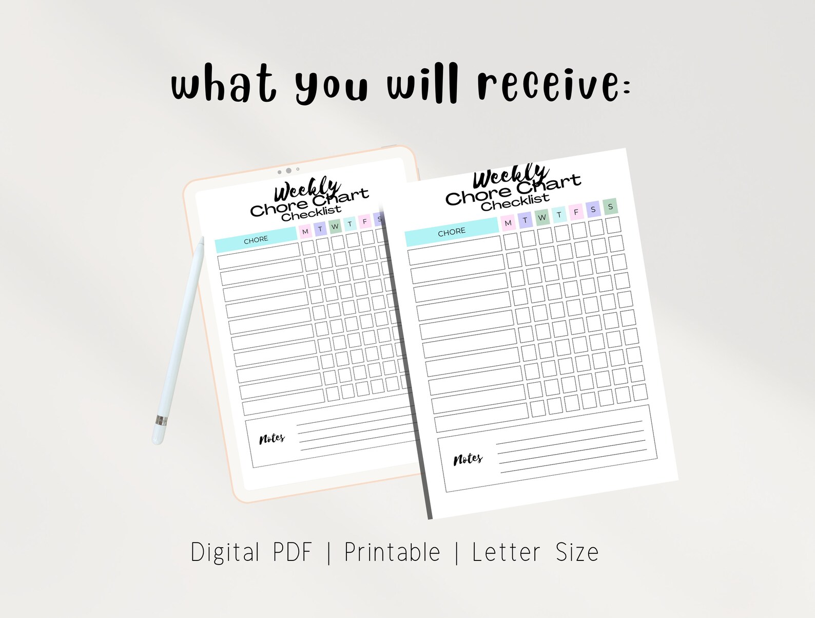 Digital Weekly Chore Chart | Chore Checklist | Digital Planning | Chore ...