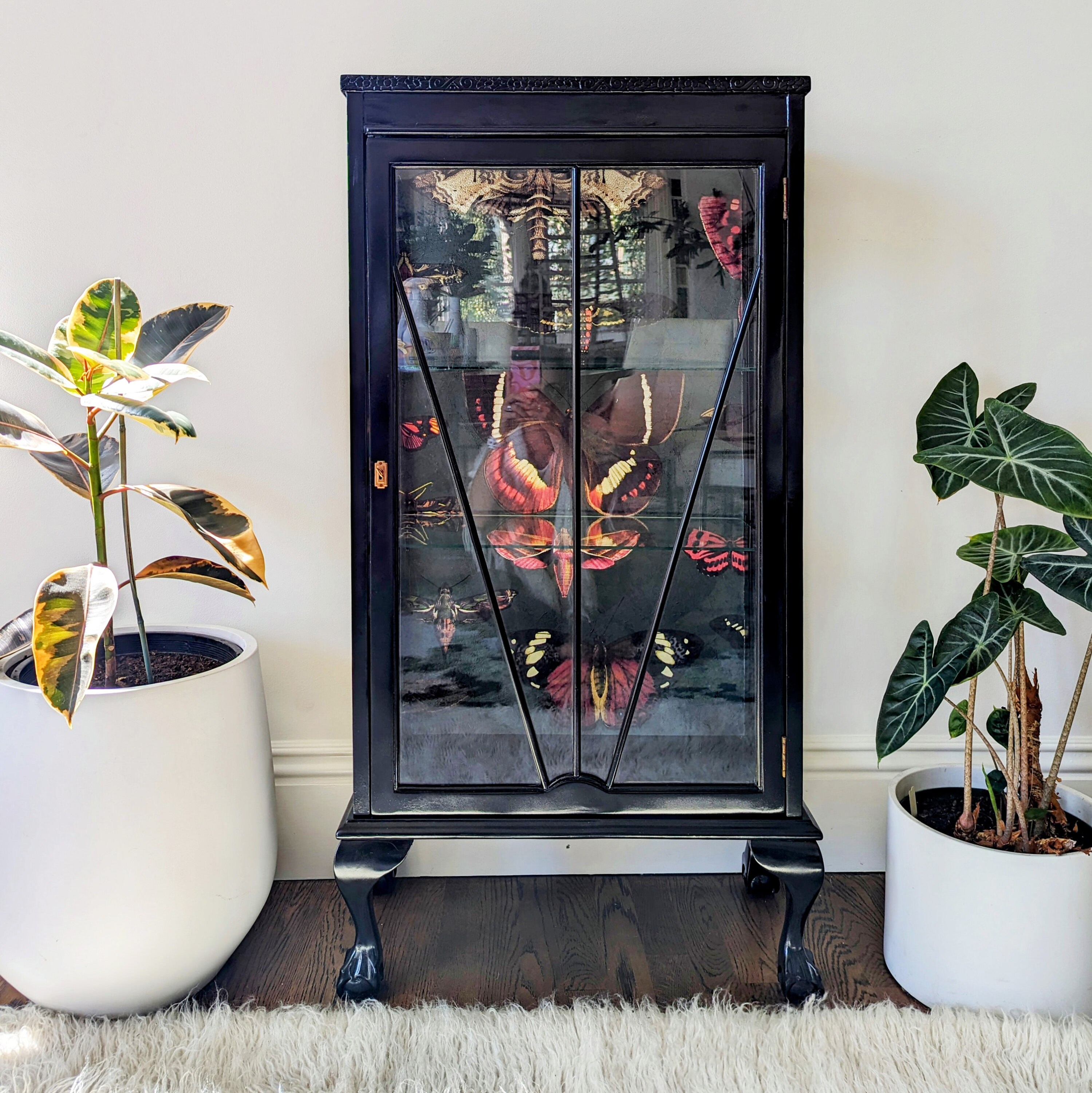 Small Black Curio or Bar Cabinet - Etsy