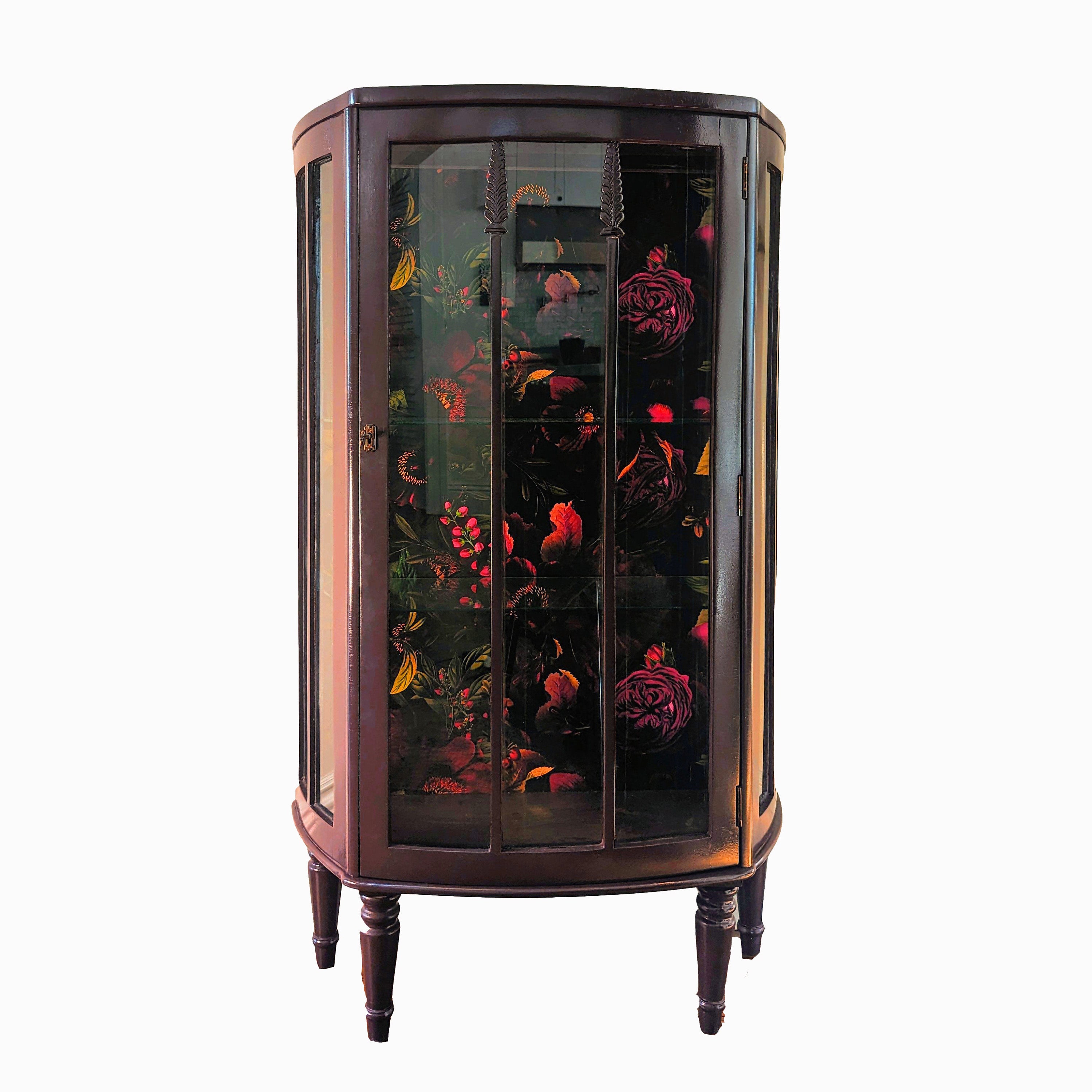 Gloss Plum Glass Panel Display Cabinet - Etsy