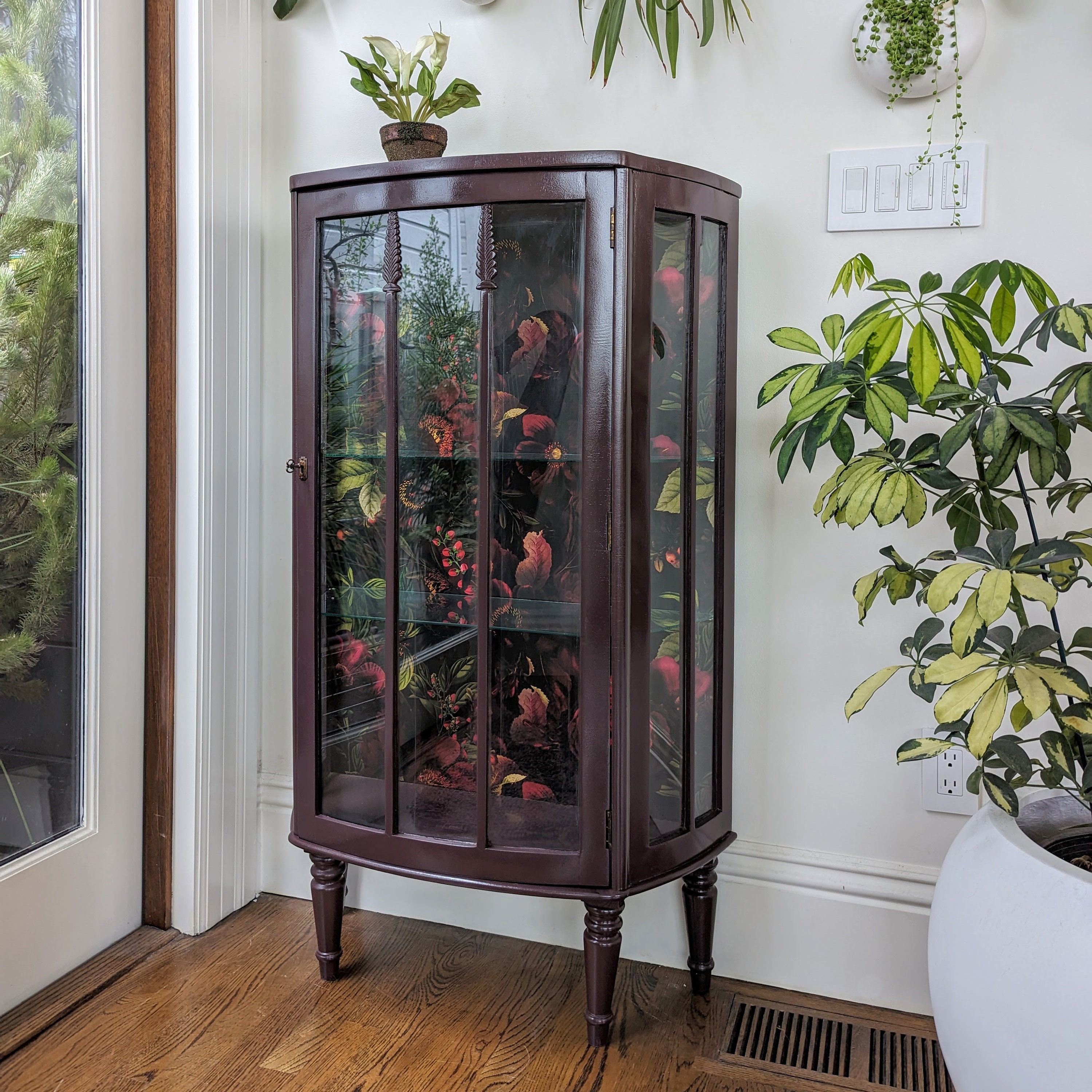 Gloss Plum Glass Panel Display Cabinet - Etsy