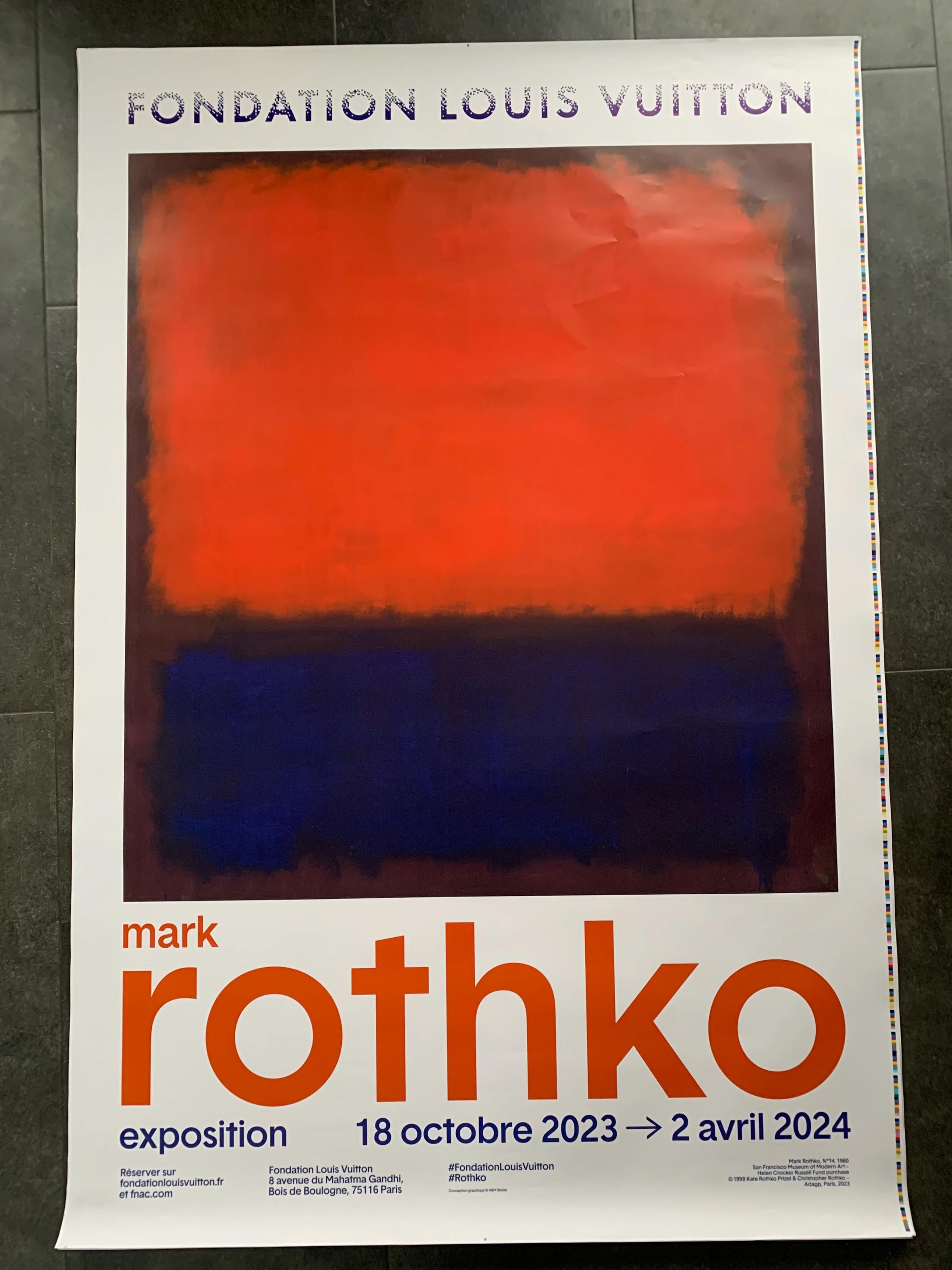 ORIGINAL POSTER – Mark Rothko Exhibition Paris | Style A | 4x6 Ft - Etsy