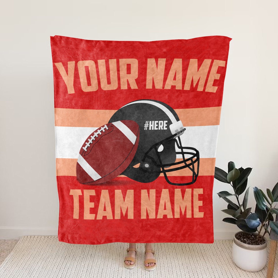 Personalized Football Blanket | Custom Team Name & Number Blanket ...